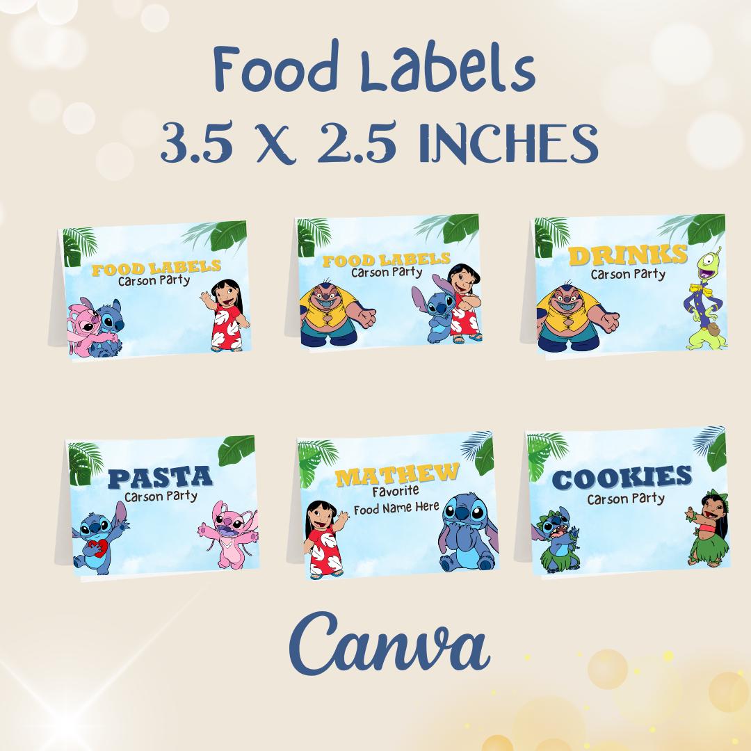 Editable and Printable Lilo and Stitch Food Labels Template, Lilo Party ...