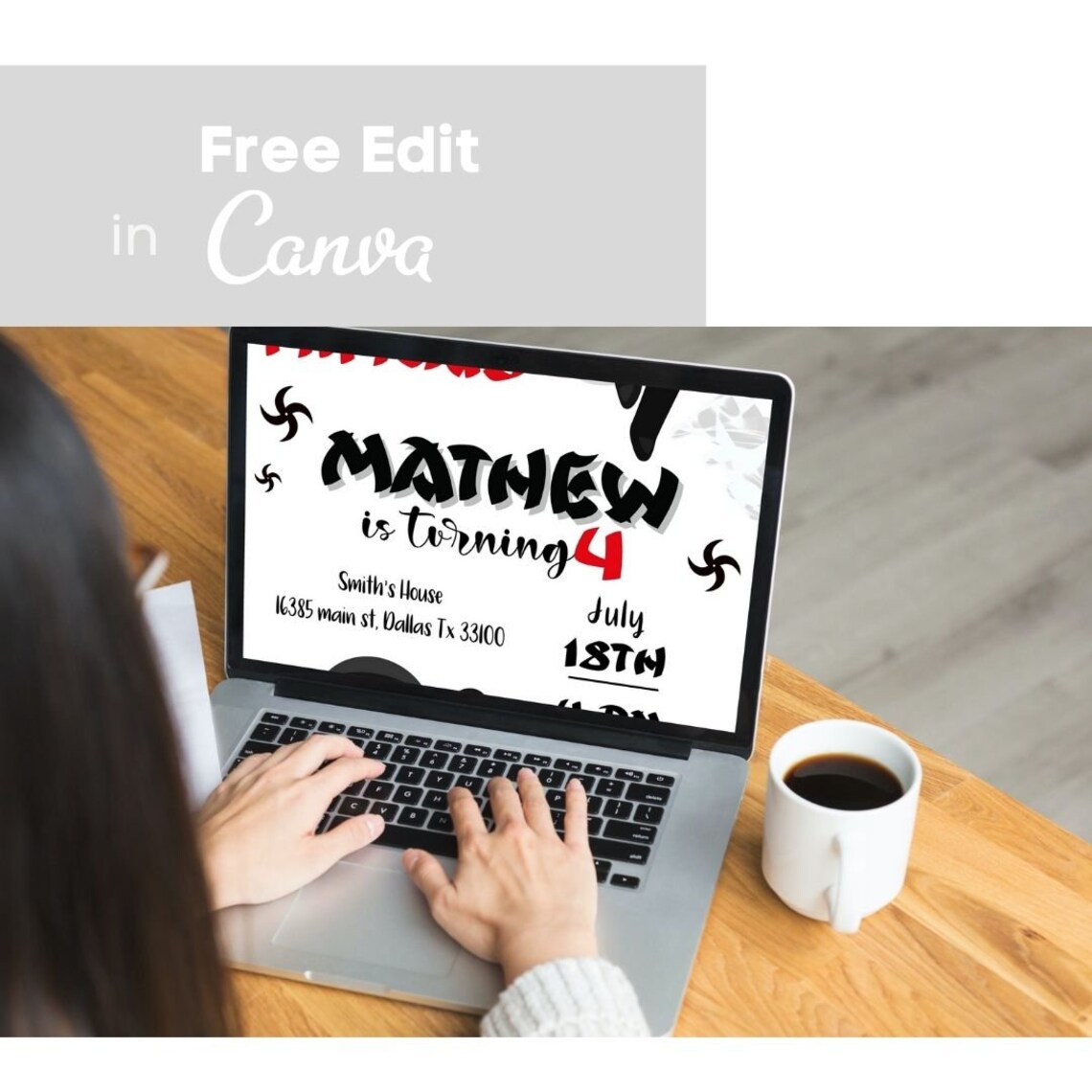 Editable and Printable Ninja Birthday Invitation Template - Etsy