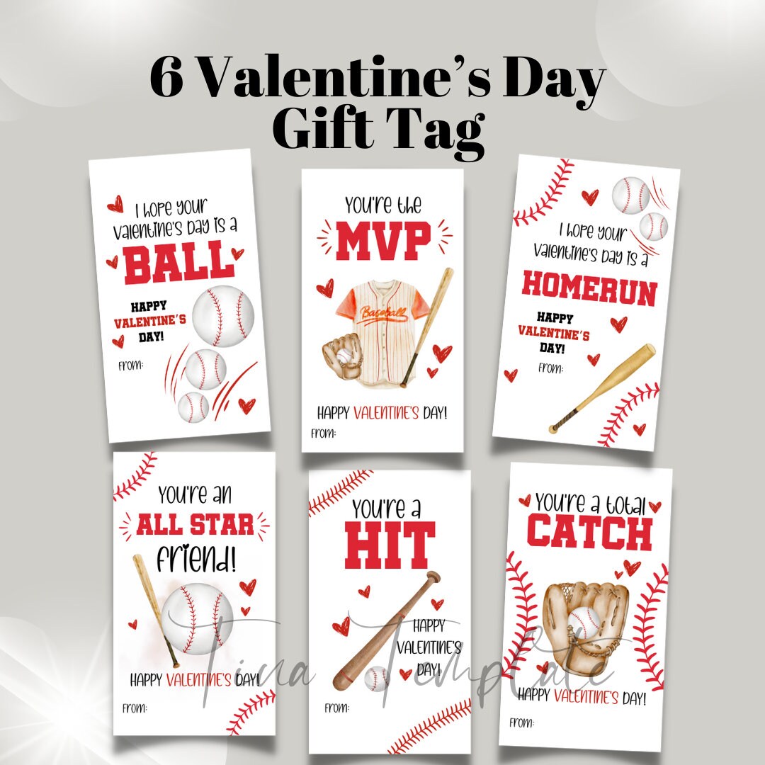 Editable Baseball Valentine Cards Template, Baseball Sport Kid ...
