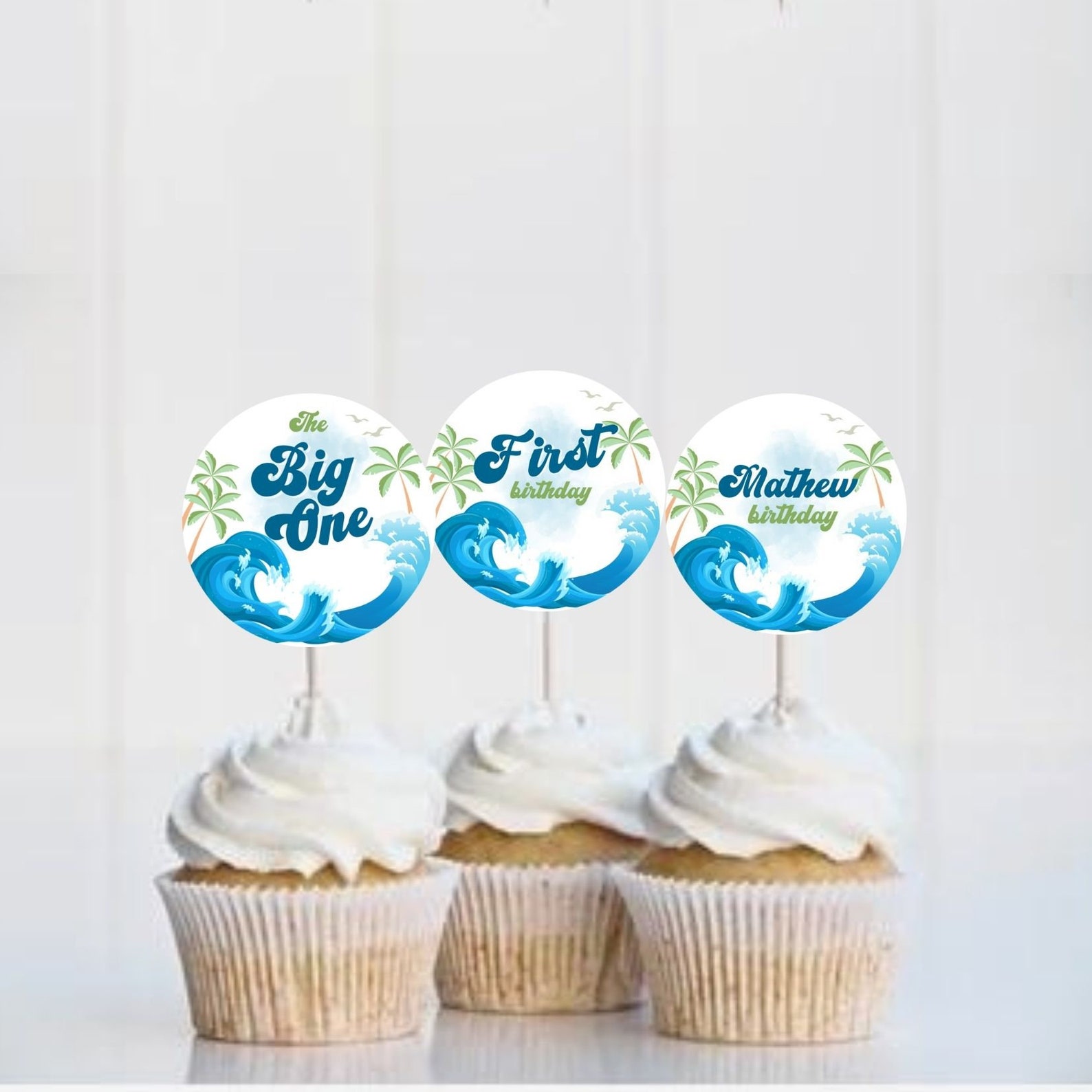 The Big One Cupcake Toppers Printable Cupcake Toppers 1st - Etsy