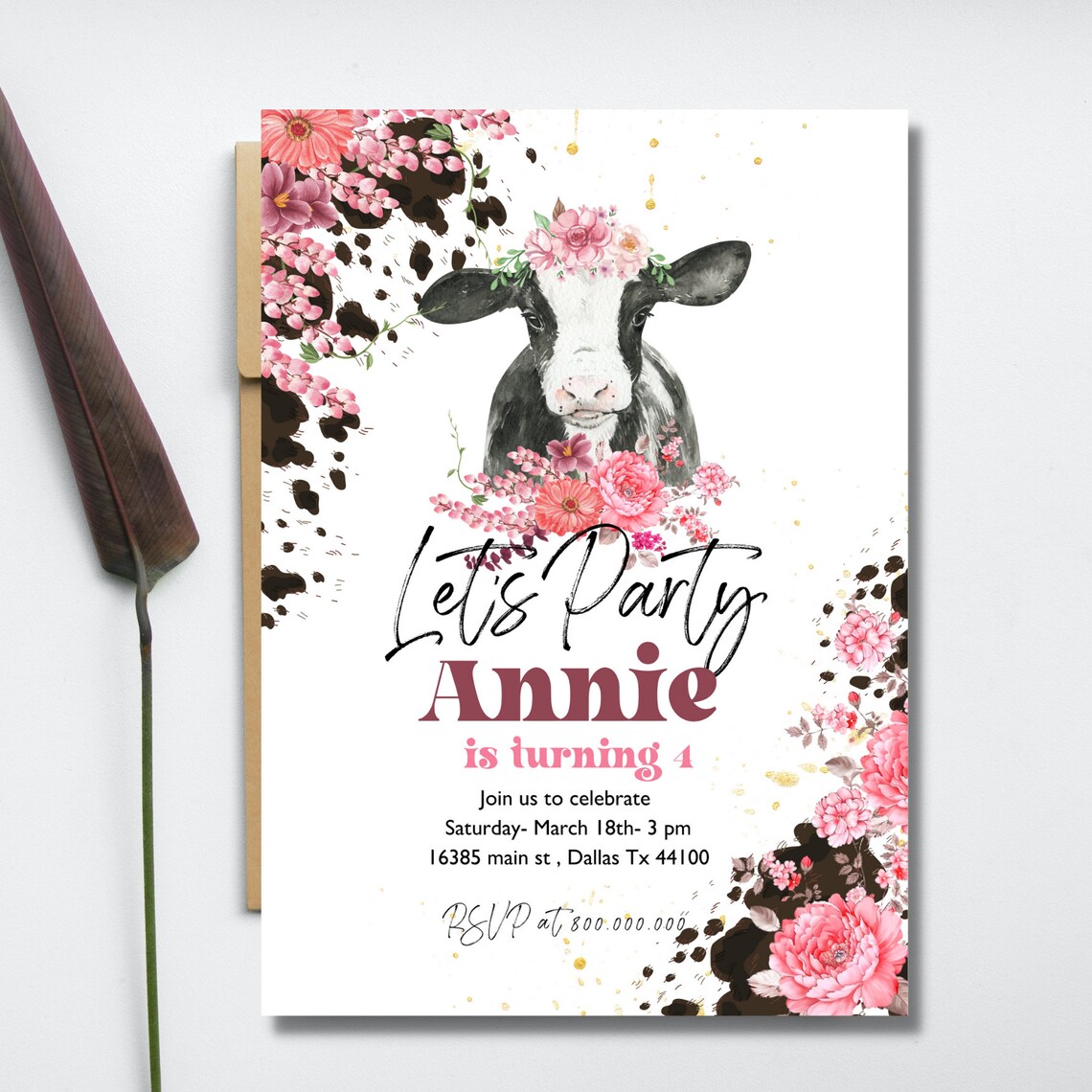 Printable Cow Birthday Party Invitation Template Holy Cow - Etsy