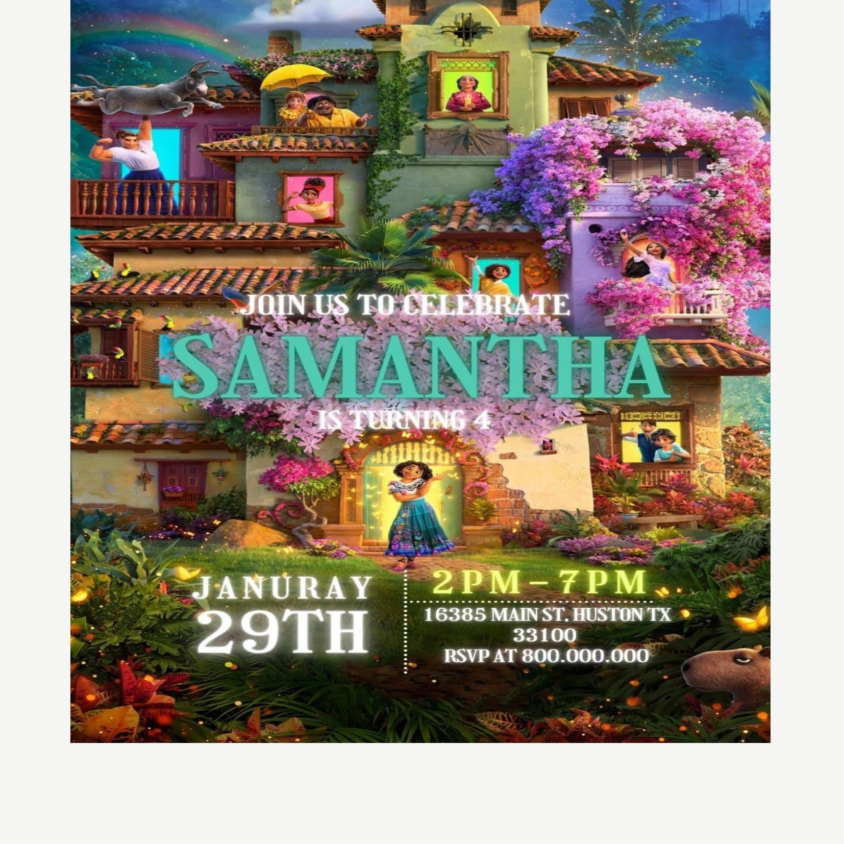 Printable and Mobile Girl Encanto Birthday Party Invitation - Etsy