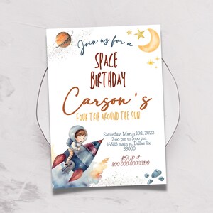Editable and Printable Outer Space Kid Birthday Invitation Template ...