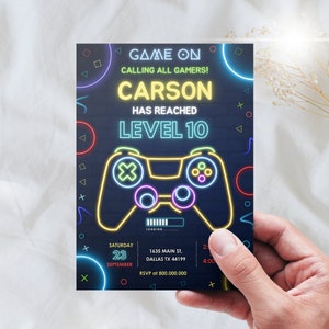 Editable Video Game Invitation, Gamer Party Invitation, Video Game ...
