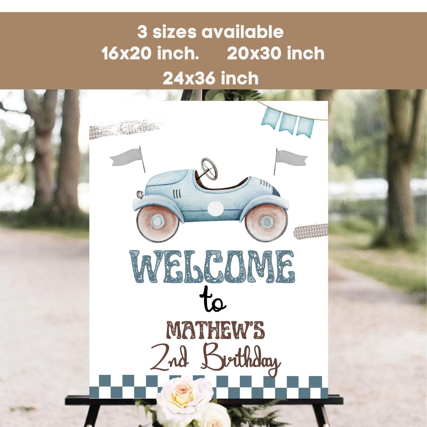 Editable Race Car Welcome Sign Two Fast to Curious Kid Birthday Party ...
