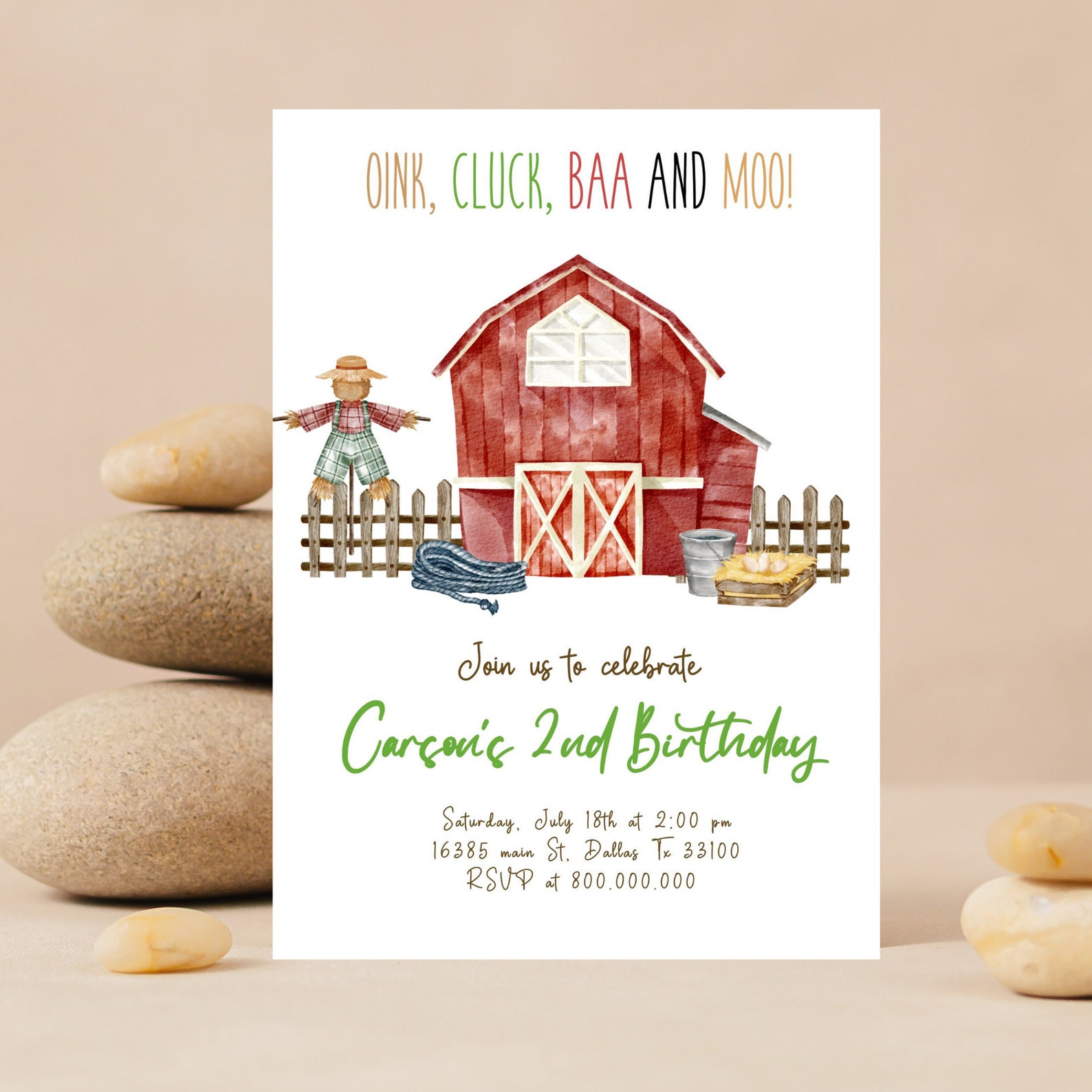 Editable Farm Kid Birthday Invitation Template Printable - Etsy