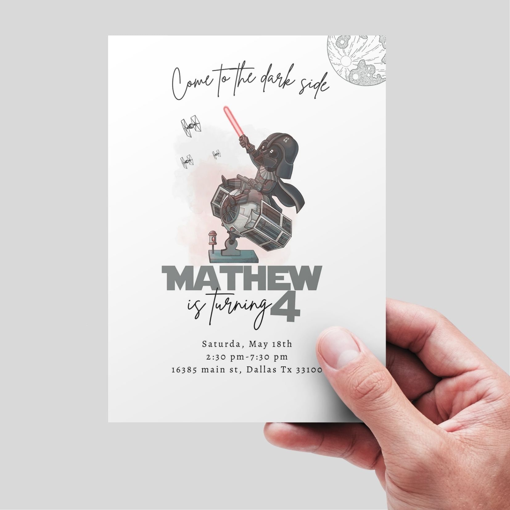 Printable and Mobile Star War Kid Birthday Invitation | Etsy Australia