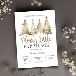 Editable and Printable Christmas Baby Shower Invitation Template, A ...
