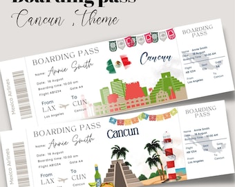 Printable and Editable Mexico Surprise Trip Gift Ticket - Etsy