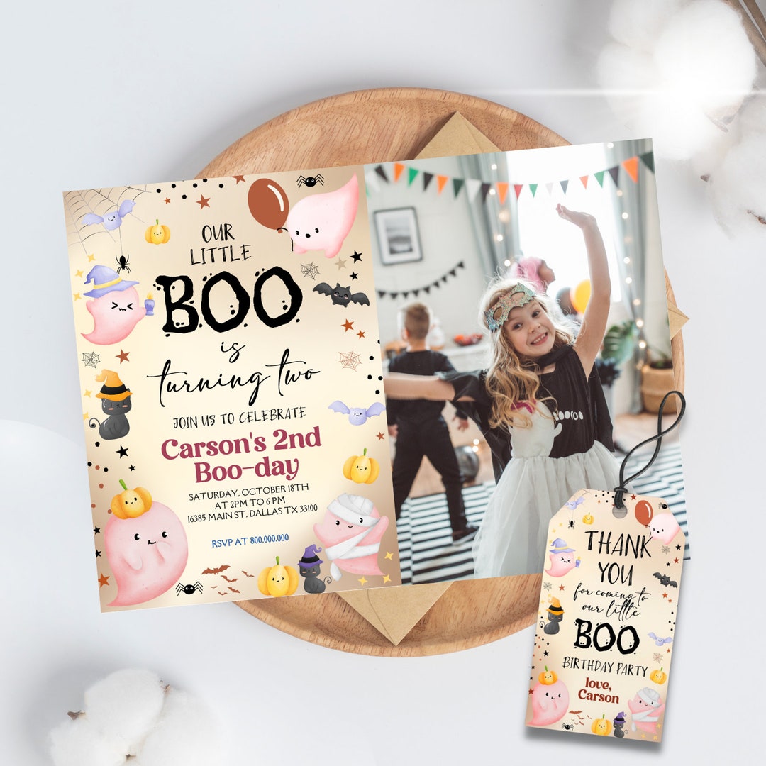 Editable and Printable Our Little Boo Birthday Invitation, Little Boo ...