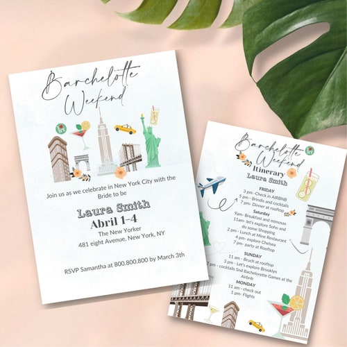 New York City Bachelorette Party Invitation New York City | Etsy