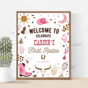 Editable My Rodeo Girl Welcome Sign Template, Cowgirl Birthday Party ...