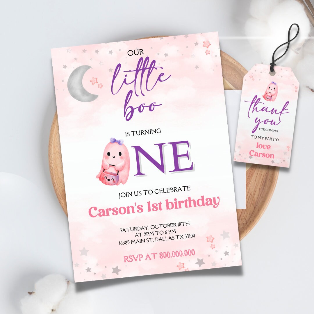 Editable and Printable Our Little Boo Birthday Party Invitation ...