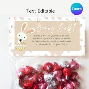 Editable Easter Bunny Bait Treat Bag Toppers, Easter Favor Bag, Easter ...