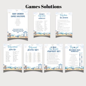 29 Ocean & Sea Theme Baby Shower Games Bundle, Ocean Baby Shower ...