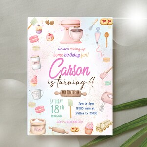 Editable and Printable Baking Party Invitation Template, Baking Party ...