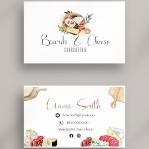 Editable Charcuterie Business Card Design Template, Cheese Board ...