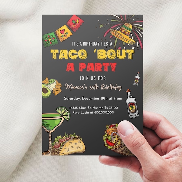 Taco Invitation - Etsy