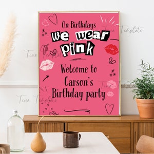 Editable Mean Girls Inspired Welcome Sign Birthday Template, Burn Book ...