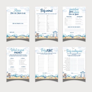 29 Ocean & Sea Theme Baby Shower Games Bundle, Ocean Baby Shower ...