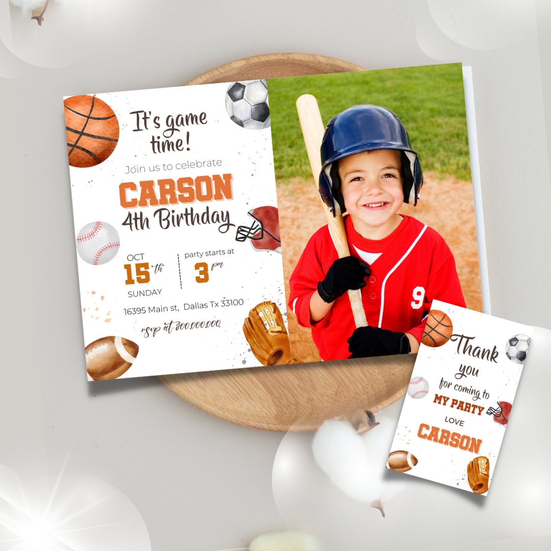 Editable and Printable Sport Birthday Party Invitation Template, It's ...