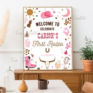 Editable My Rodeo Girl Welcome Sign Template, Cowgirl Birthday Party ...