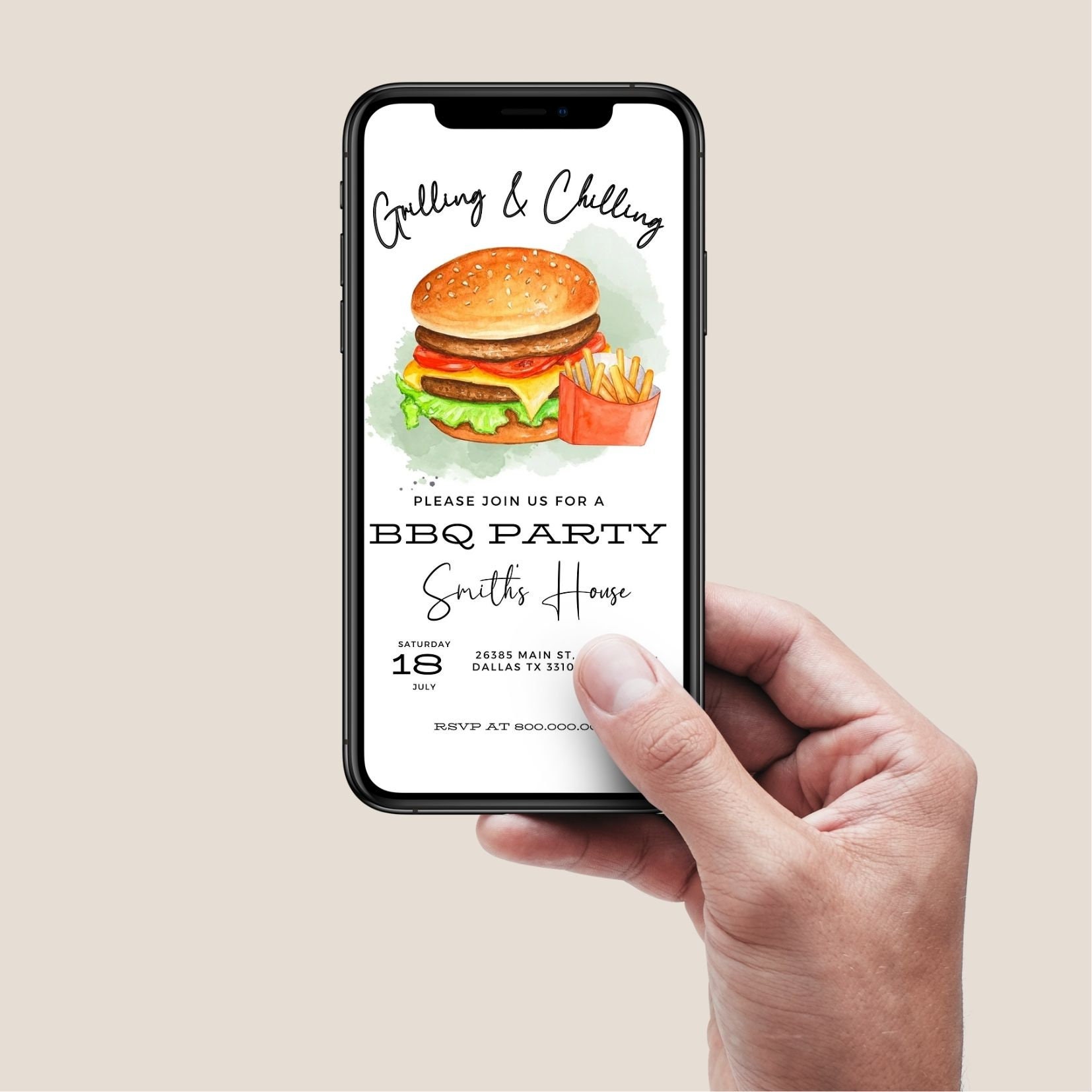 Editable and Printable BBQ Burger Party Invitation Template - Etsy