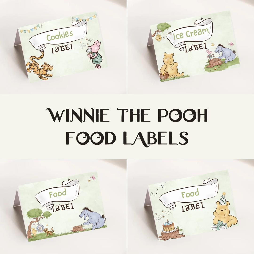Editable and Printable Winnie the Pooh Food Labels Template, Winnie the ...