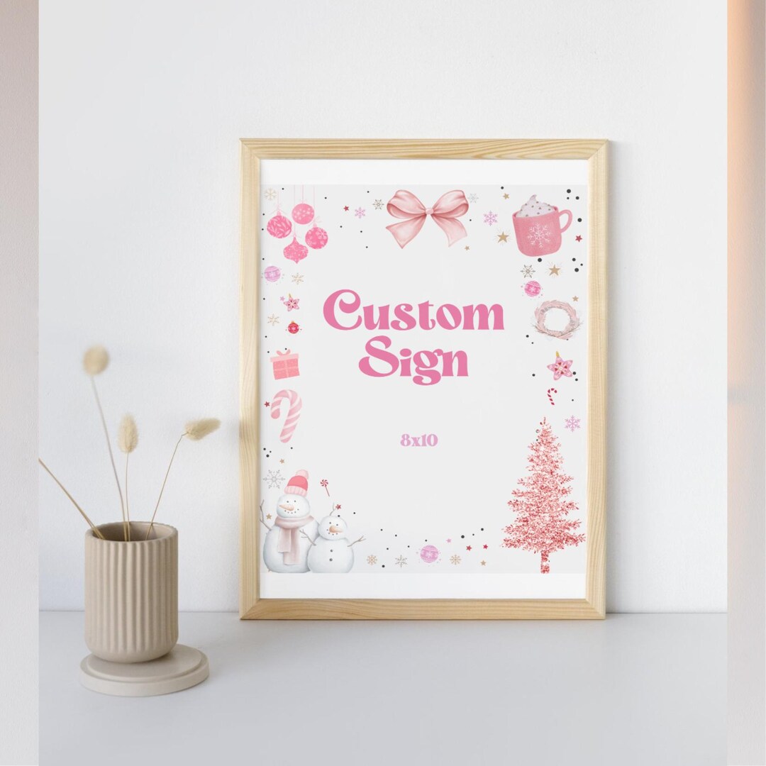 Editable and Printable Santa Baby Christmas Custom Sign Template, Pink ...