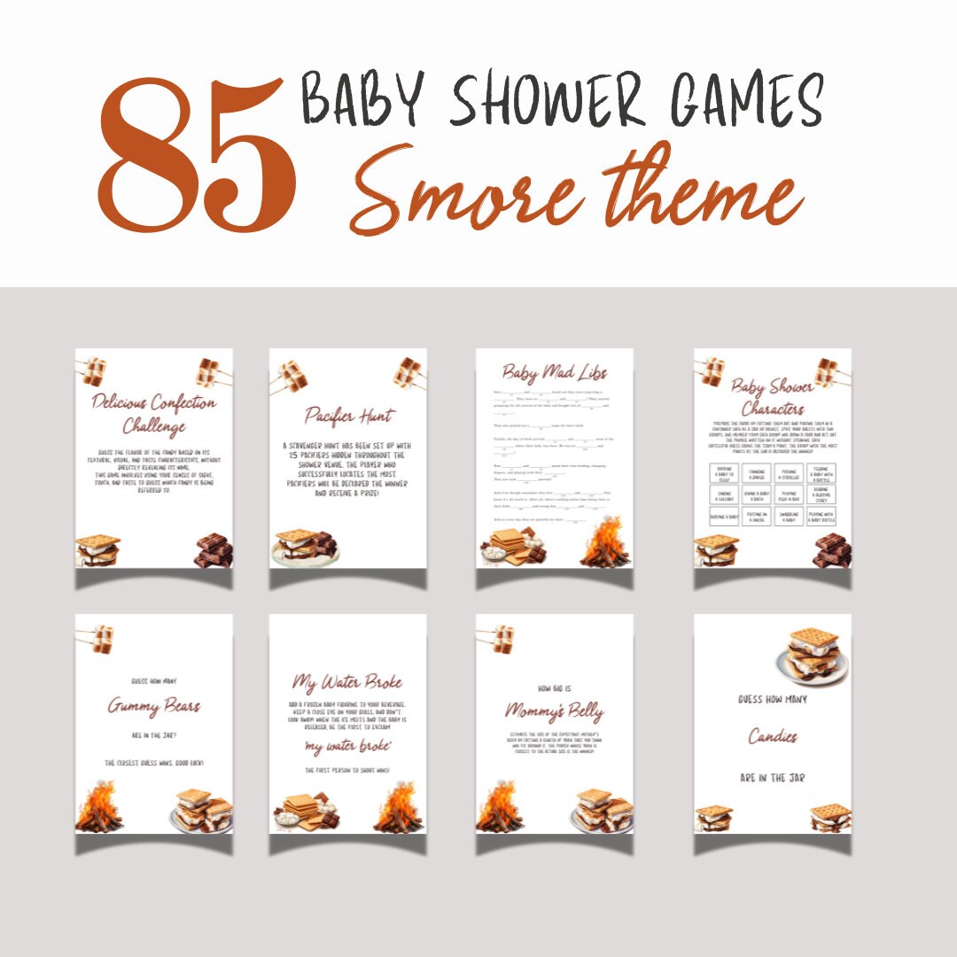 85 S'more Baby Shower Games Bundle, Smore Fall Baby Shower Activities ...