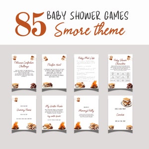 85 S'more Baby Shower Games Bundle, Smore Fall Baby Shower Activities ...
