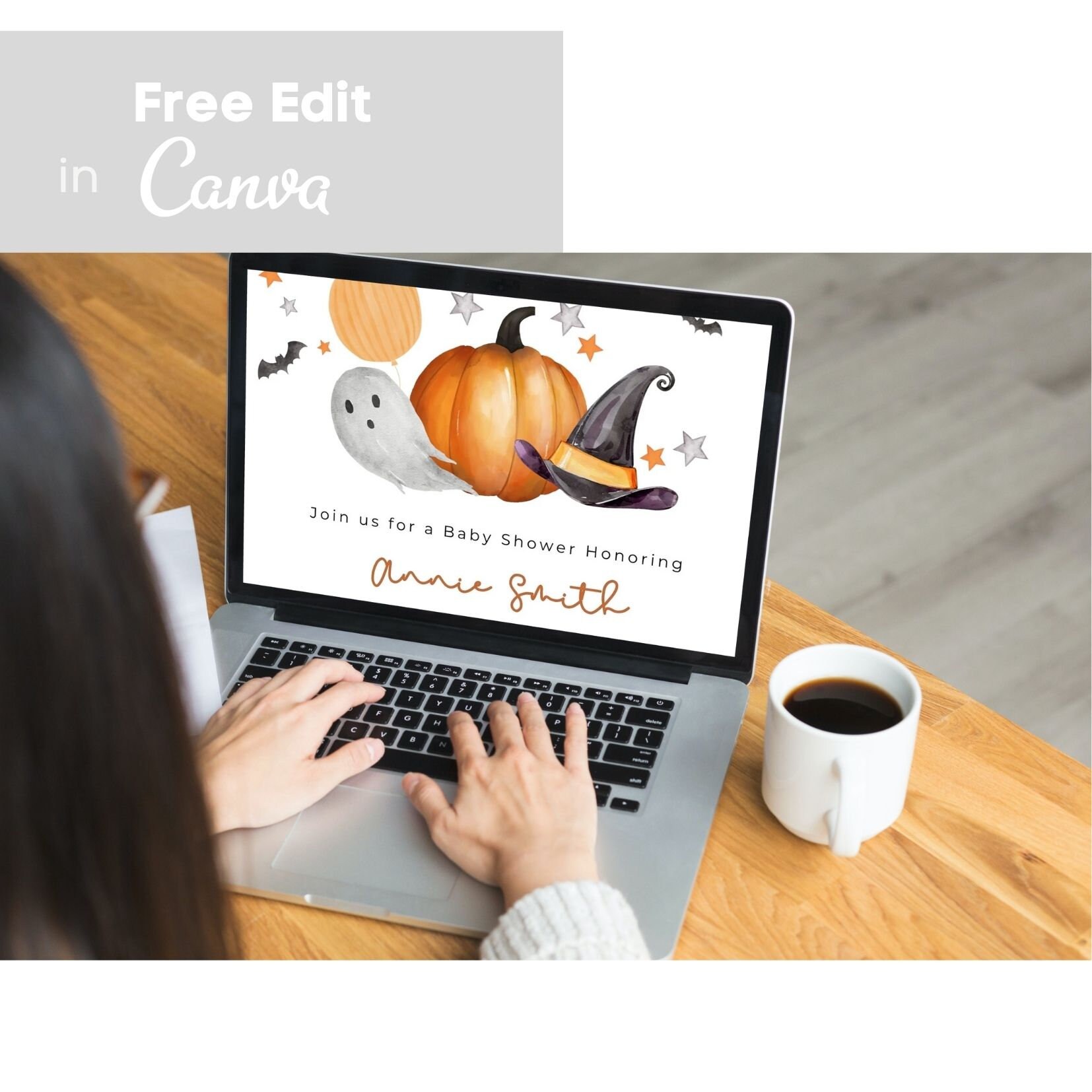 Editable and Printable Halloween Pumpkin Little Boo Baby Shower ...