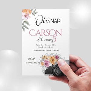 Editable and Printable Photography Birthday Invitation Template ...
