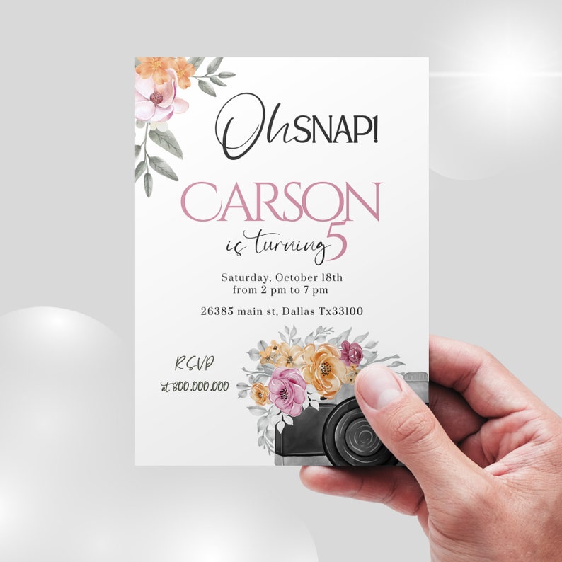 Editable and Printable Photography Birthday Invitation Template ...