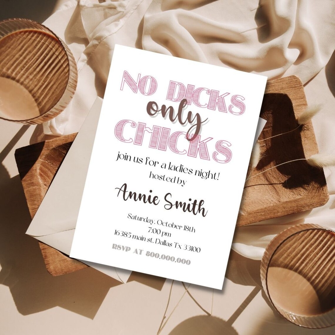 Editable and Printable Ladies Night Invitation Template Girls - Etsy