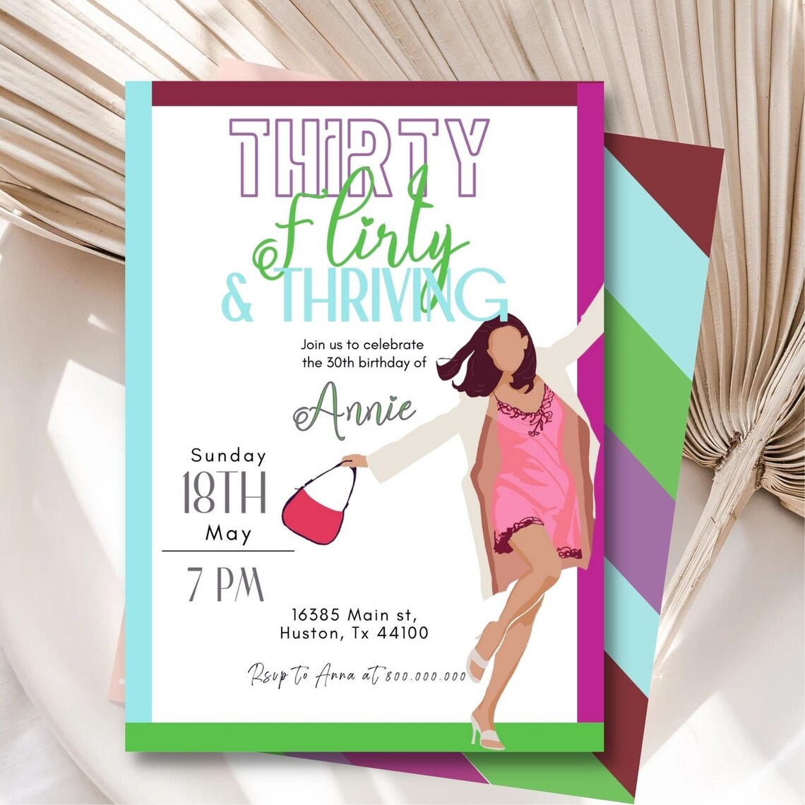 Printable and Editable 13 Going 30th Birthday Invitation - Etsy