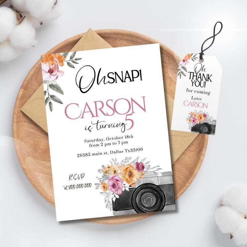 Camera Invitation - Etsy