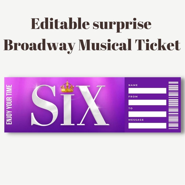Broadway Printable Ticket - Etsy