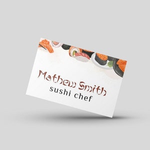 Editable and Printable Sushi Chef Business Card Template, Sushi ...