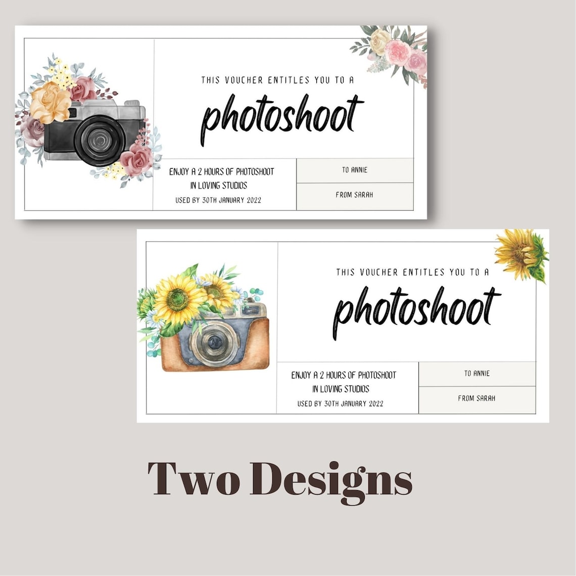 Editable Photoshoot Gift Coupon Template, Printable Photo Session Gift ...