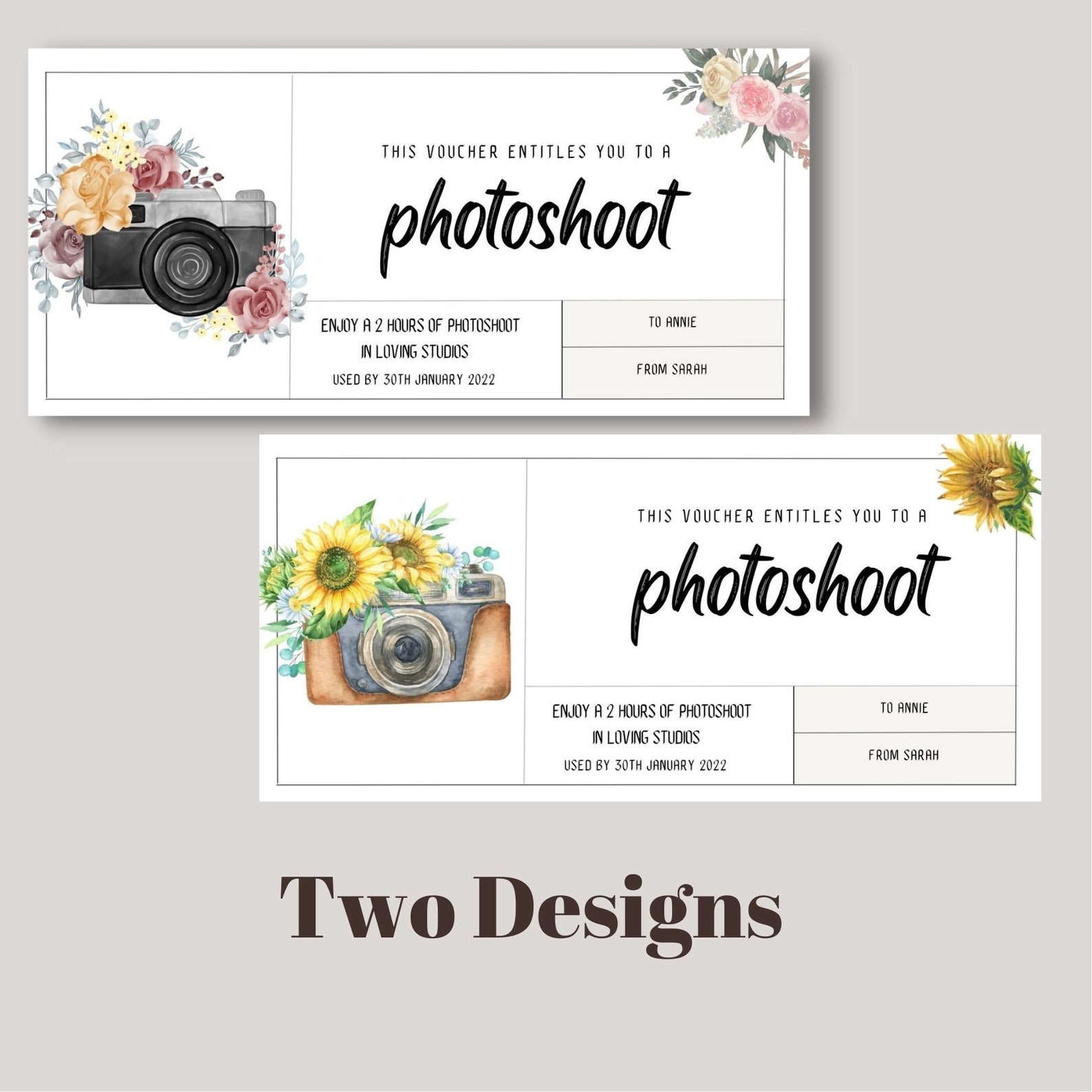 Editable Photoshoot Gift Coupon Template, Printable Photo Session Gift ...