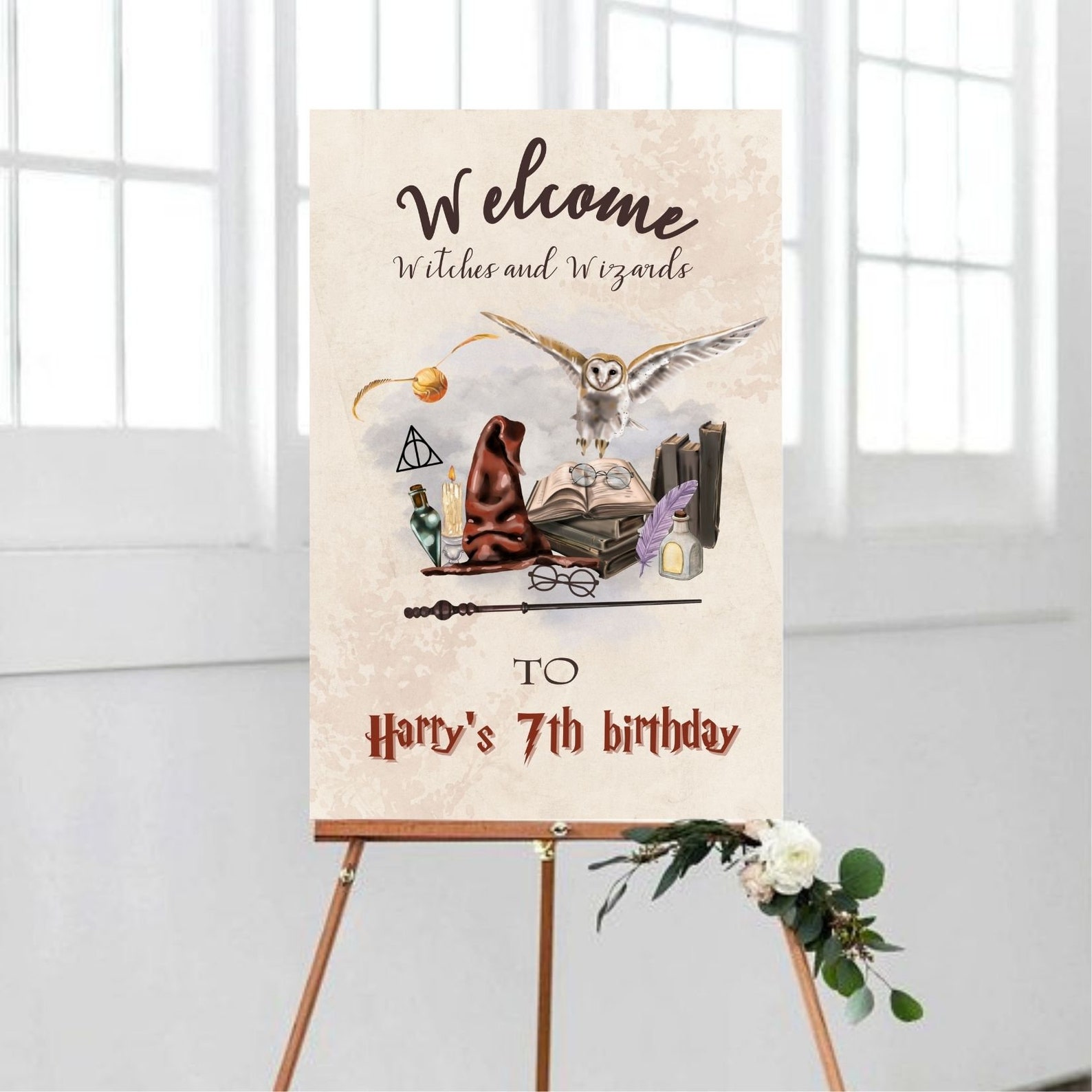Editable Wizard Birthday Party Welcome Sign, Magical Kid Birthday Party ...