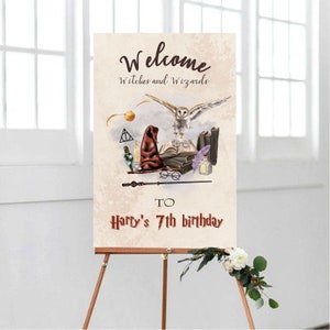 Editable Wizard Birthday Party Welcome Sign, Magical Kid Birthday Party ...