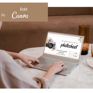 Editable Photoshoot Gift Coupon Template, Printable Photo Session Gift ...