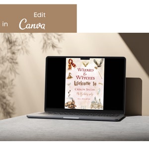 Editable Wizard Birthday Party Welcome Sign, Magical Wizard and Witches ...