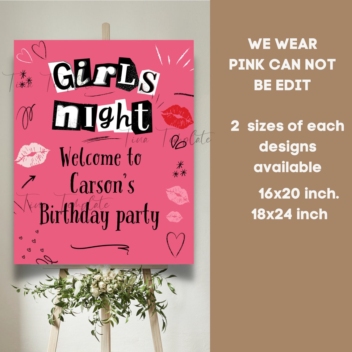 Editable Mean Girls Inspired Welcome Sign Birthday Template, Burn Book ...
