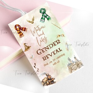 Editable Witch or Wizard Gender Reveal Invitation Template, Magical Boy ...