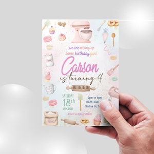 Editable and Printable Baking Party Invitation Template, Baking Party ...