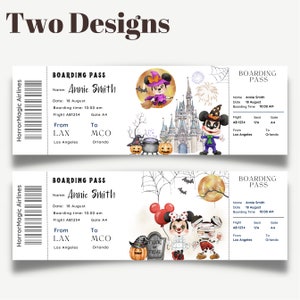 Printable Ticket to Halloween Magic Kingdom Editable, Boarding Pass to ...