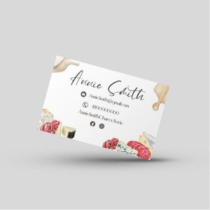 Editable Charcuterie Business Card Design Template, Cheese Board ...